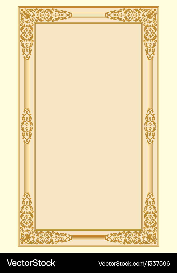 Elegant Vintage Border Frame Royalty Free Vector Image