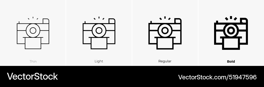 Instant photos icon thin light regular and bold Vector Image