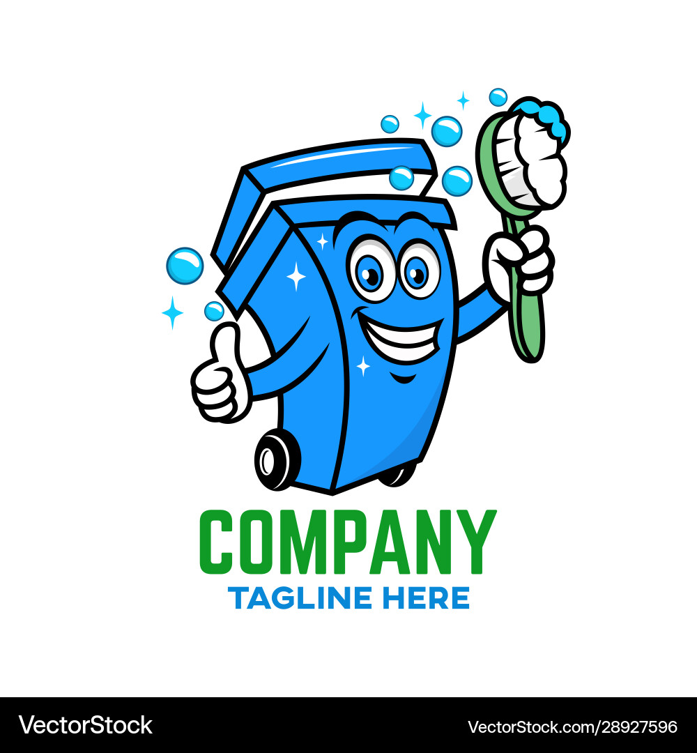 Modern trash can logo Royalty Free Vector Image