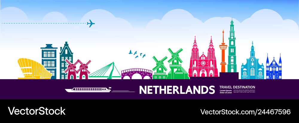 Netherlands travel destination Royalty Free Vector Image