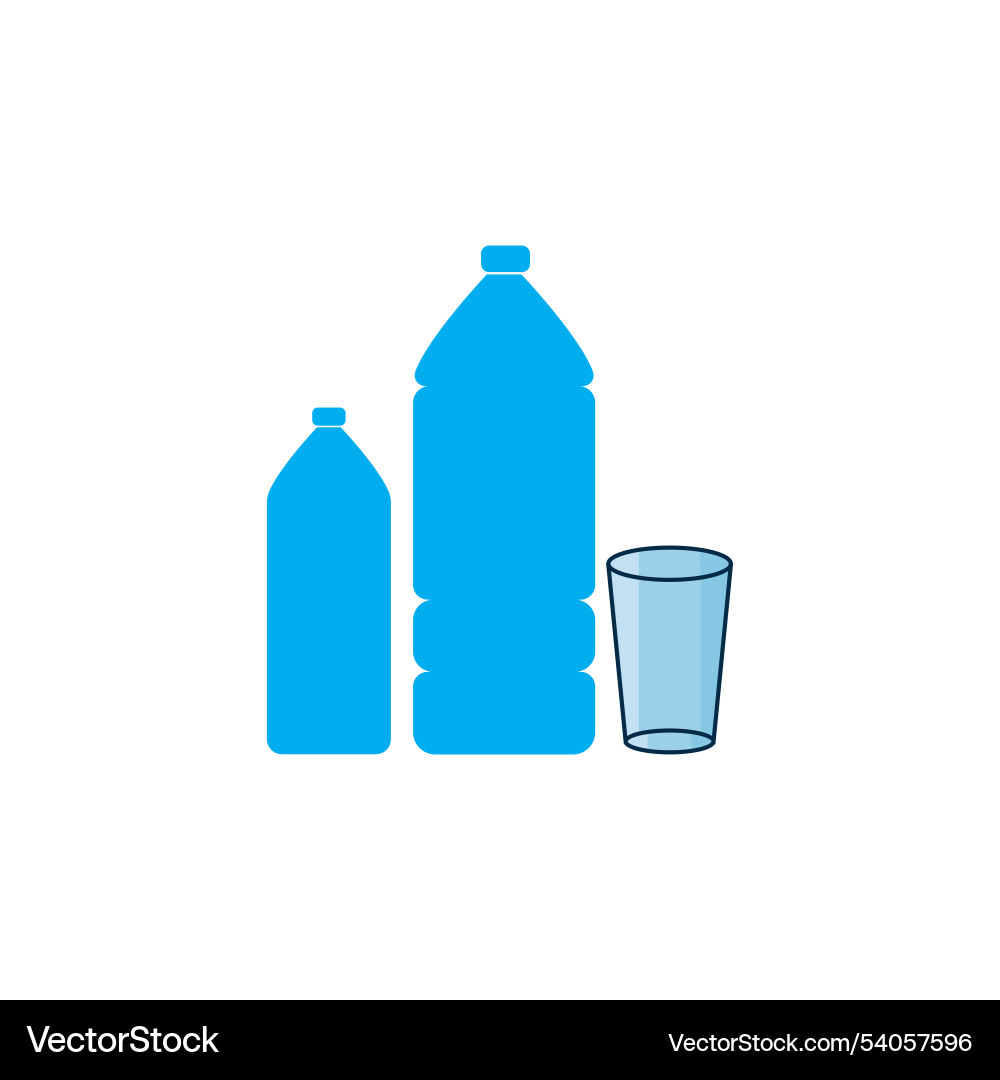 Plastic bottle and glass icon Royalty Free Vector Image