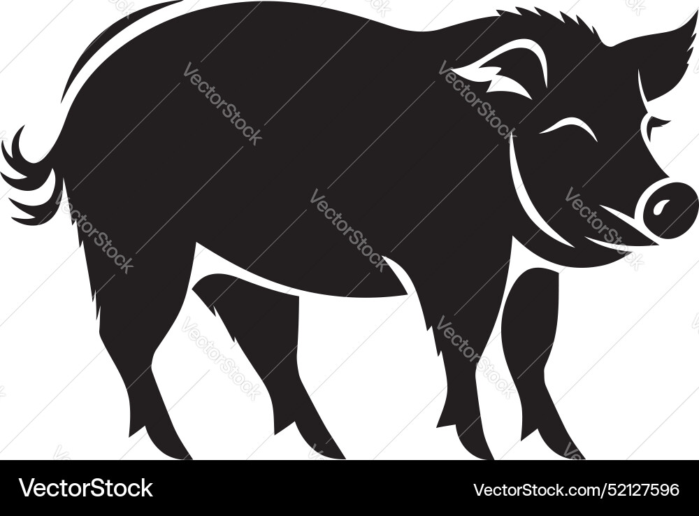 Rampaging razorback iconic boar icon graphics Vector Image