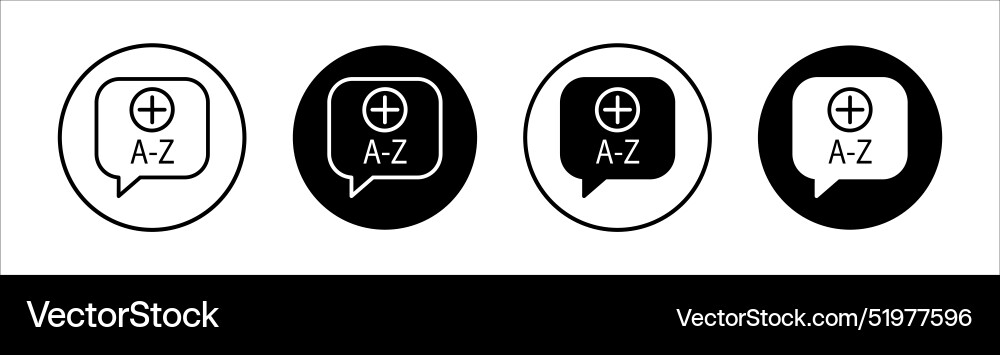 Terminology flat line icon set thin Royalty Free Vector