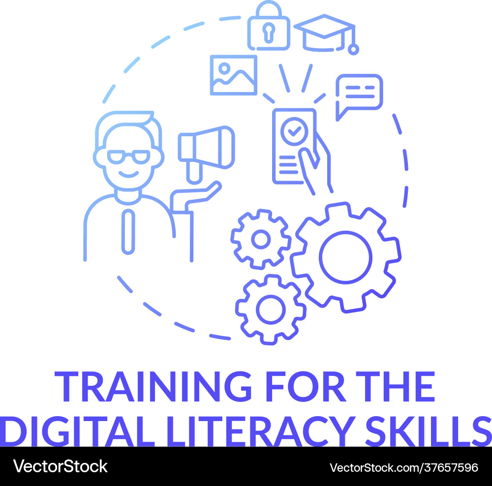 Training for digital literacy skills dark Vector Image