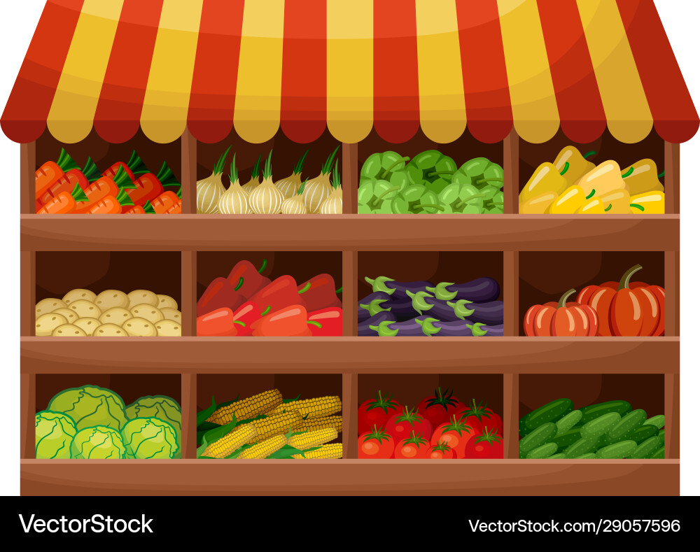 Vegetable farmer shop Royalty Free Vector Image