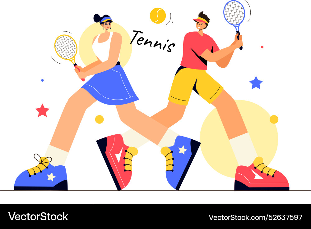 A tennis player holding racket with ball Vector Image