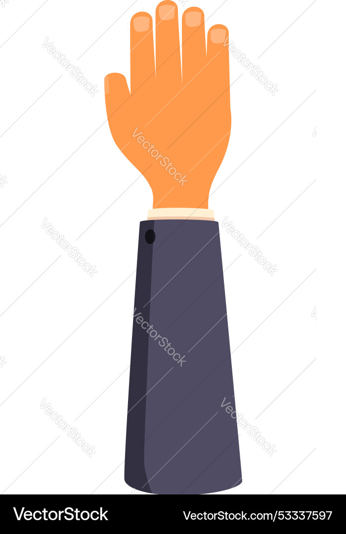 Businessman raising hand for a question during Vector Image