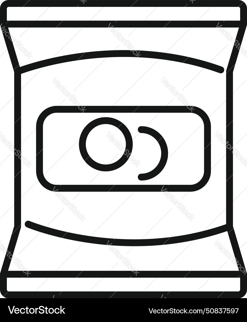 Chips product pack icon outline vending Royalty Free Vector