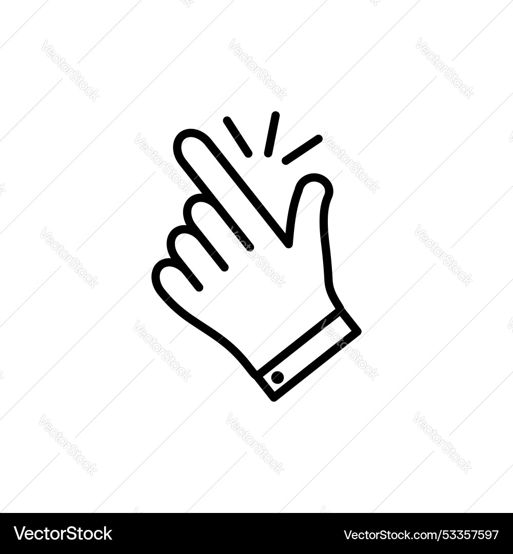 Finger snapping icon set hand snap easy Royalty Free Vector