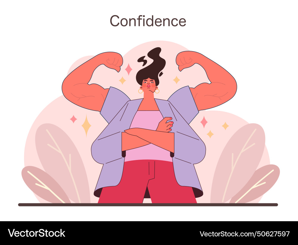 Power of confidence flat Royalty Free Vector Image