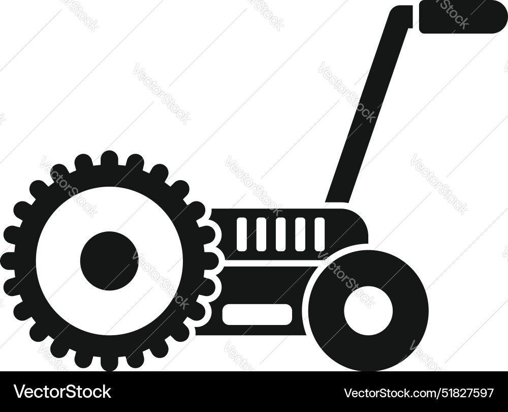 Walk behind concrete saw cutting machine Vector Image