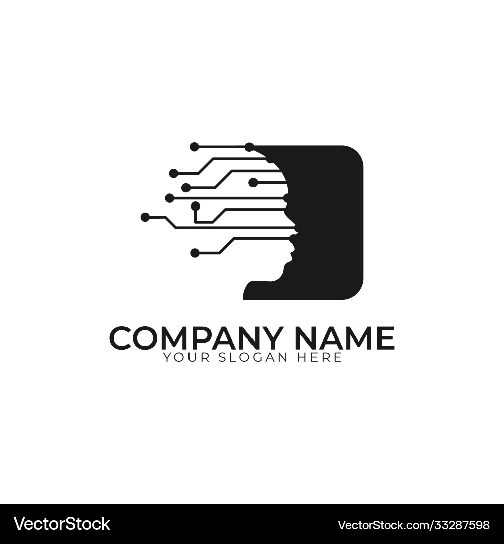 AI Human Interface Logo Royalty Free Vector Image