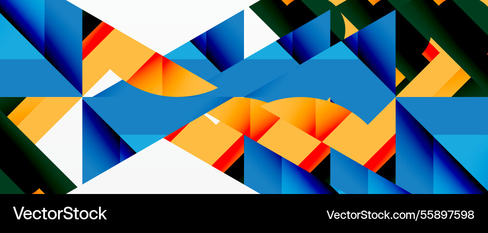 Circles semi circles squares and round triangles Vector Image