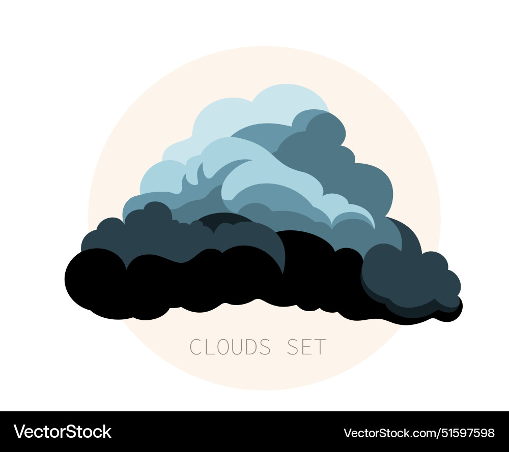 Cloud in cool colors Royalty Free Vector Image