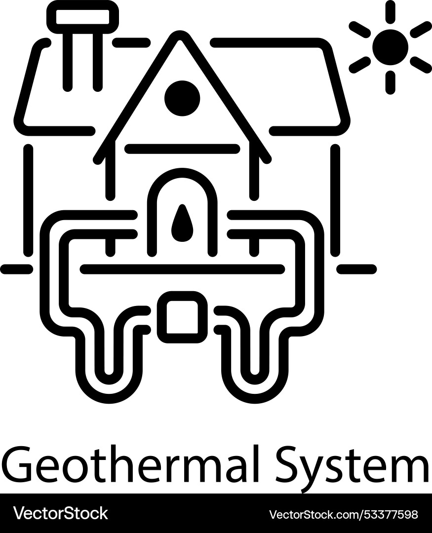 Geothermal system Royalty Free Vector Image - VectorStock