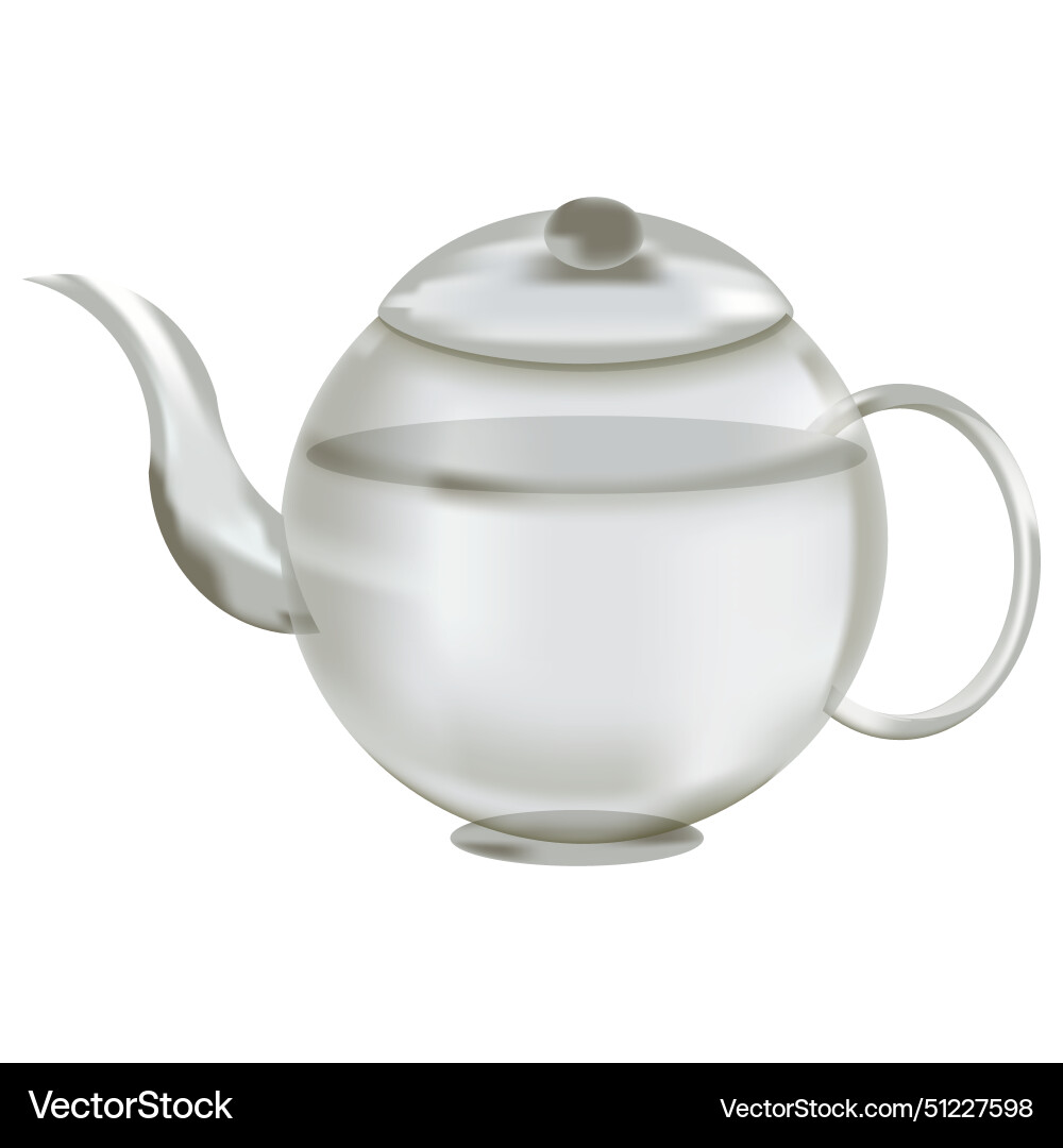Glass teapot and sign Royalty Free Vector Image