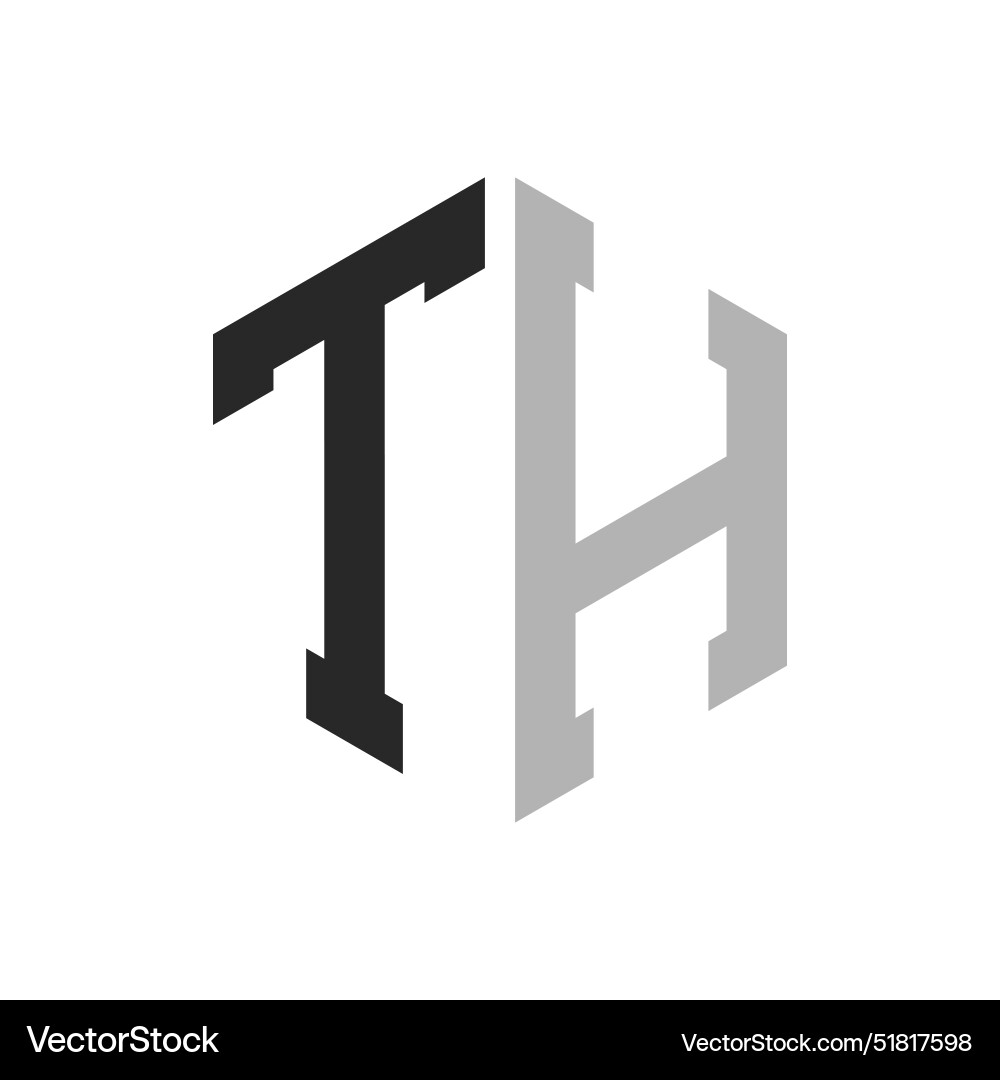 Modern unique hexagon letter th logo design Vector Image