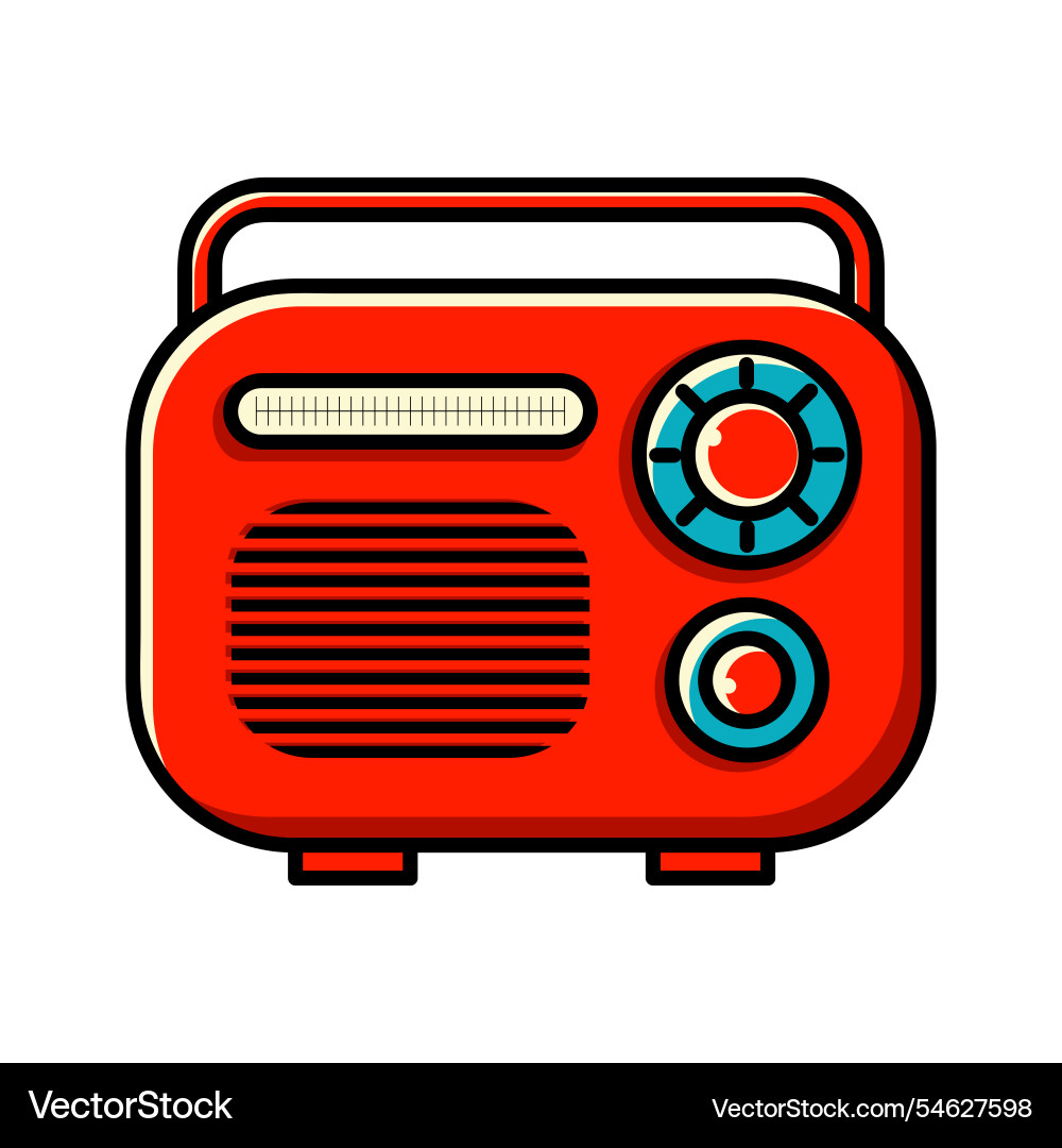 Simple cartoon radio Royalty Free Vector Image