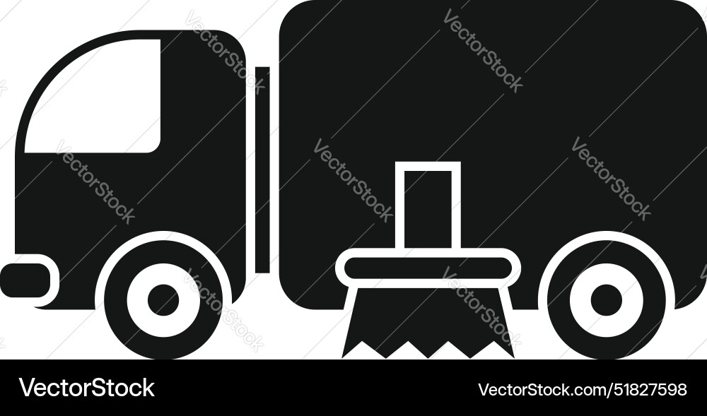 Street cleaning machine road Royalty Free Vector Image