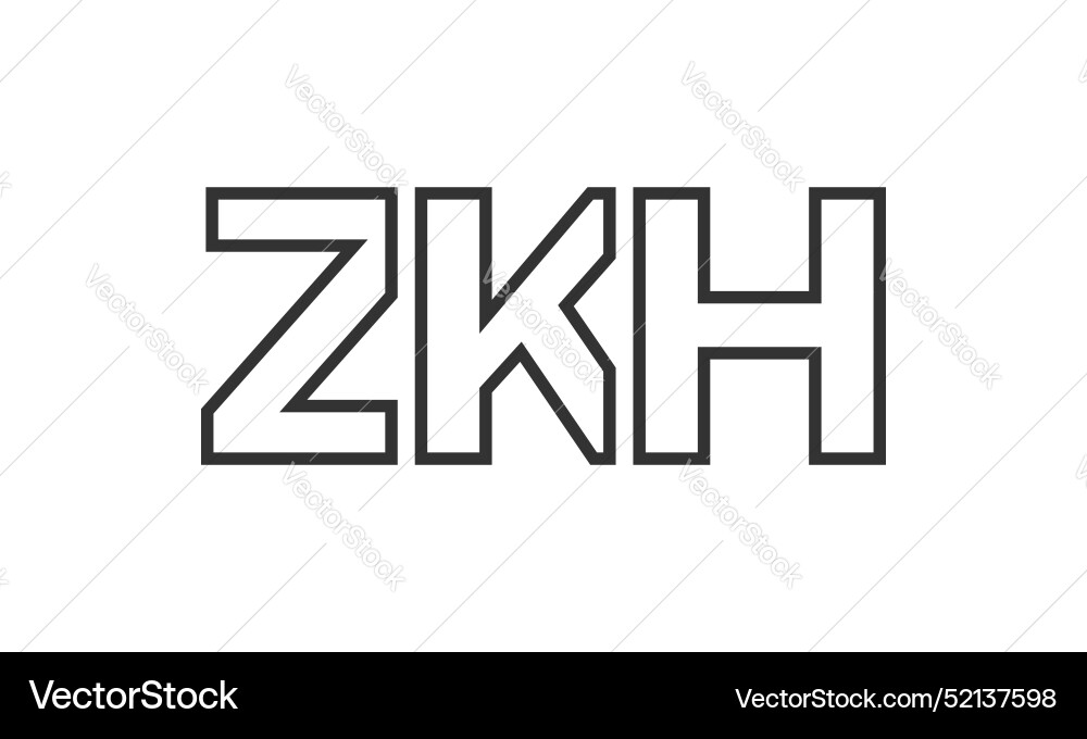 Zkh logo design template with strong and modern Vector Image