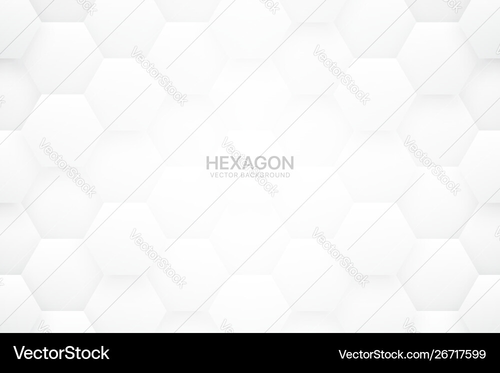 3d tech hex white abstract background Royalty Free Vector
