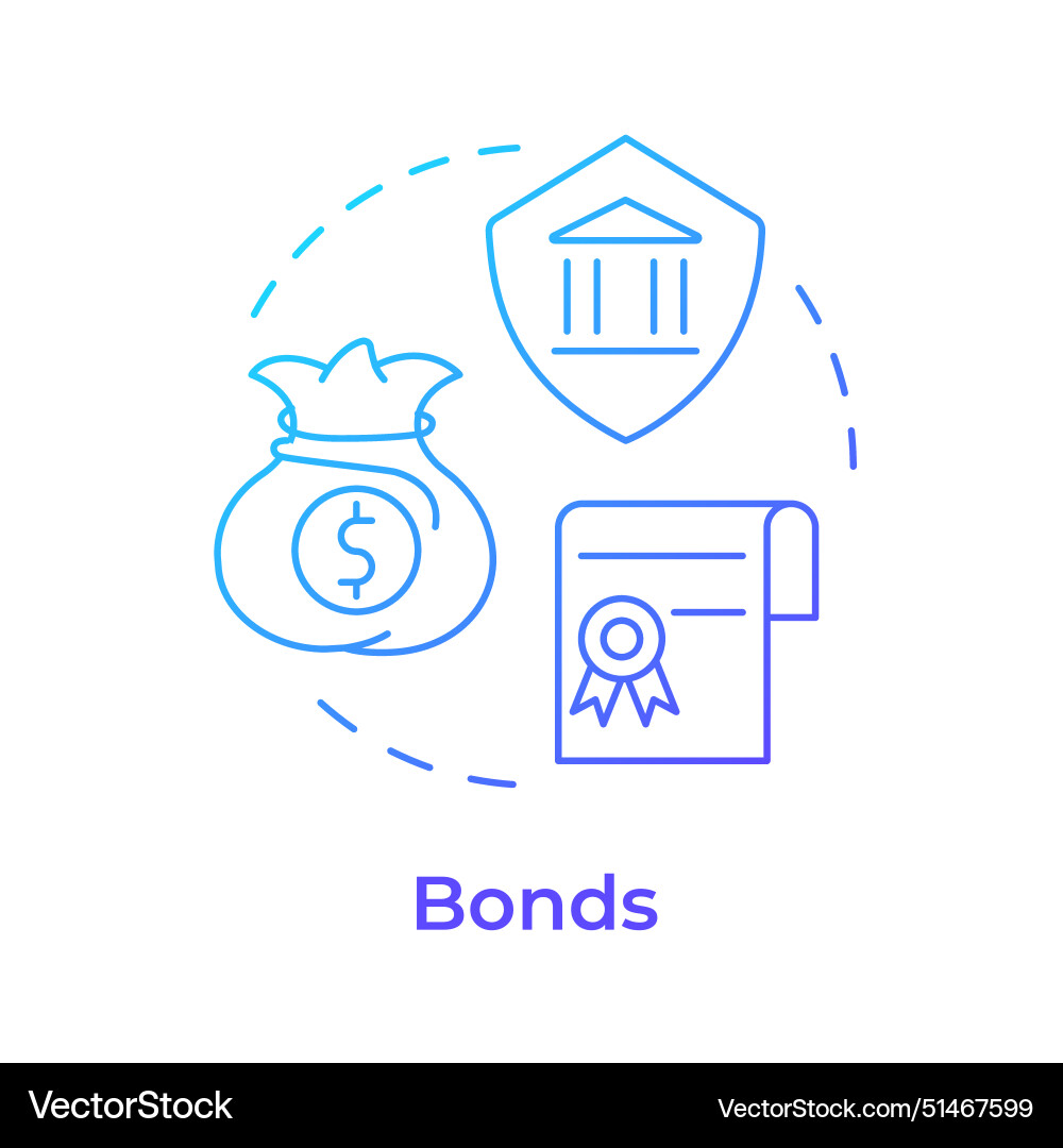 Bonds blue gradient concept icon Royalty Free Vector Image