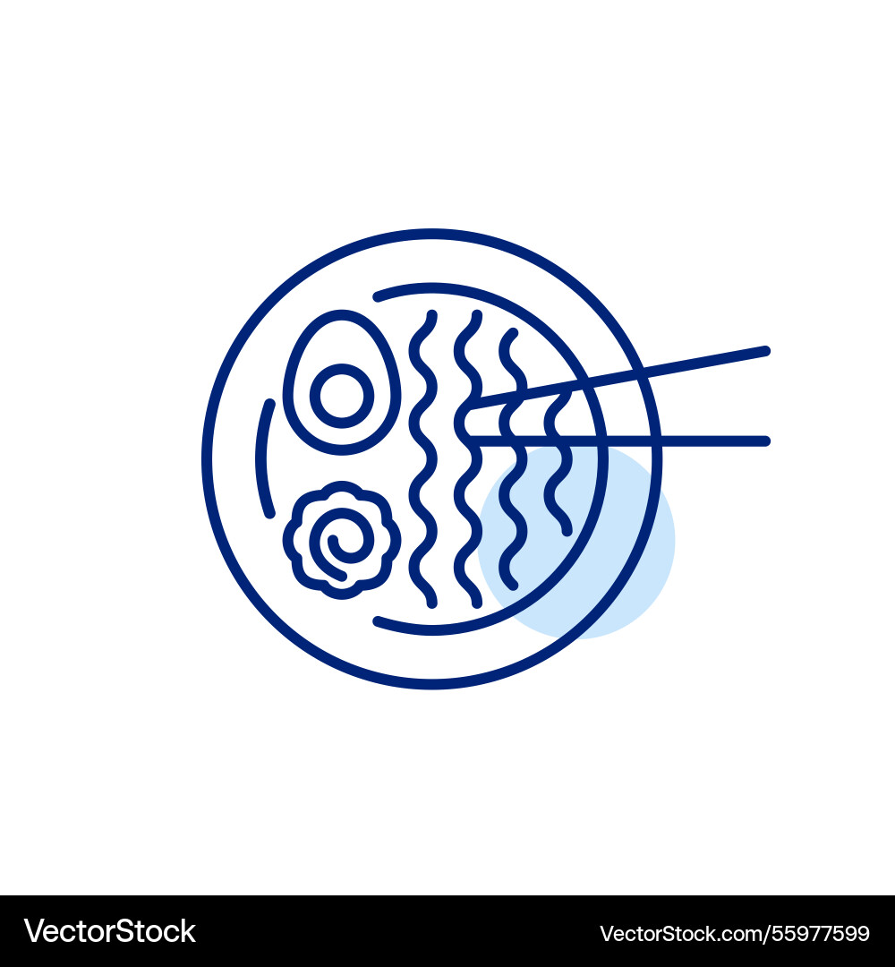 Bowl of ramen with naruto fish surimi egg Vector Image
