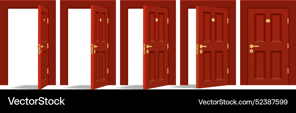 Classic house doors sprites phases Royalty Free Vector Image
