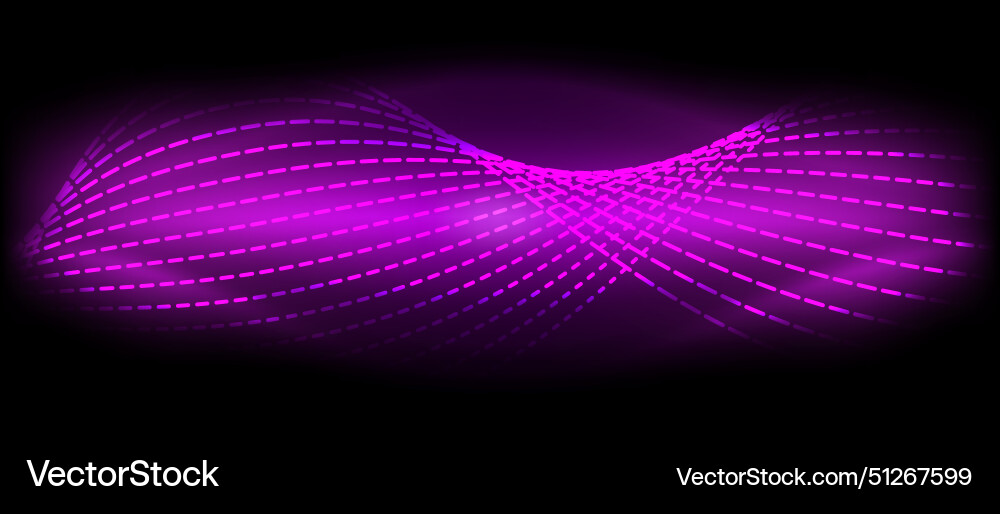 Colorful purple wave pattern with dots on a black Vector Image
