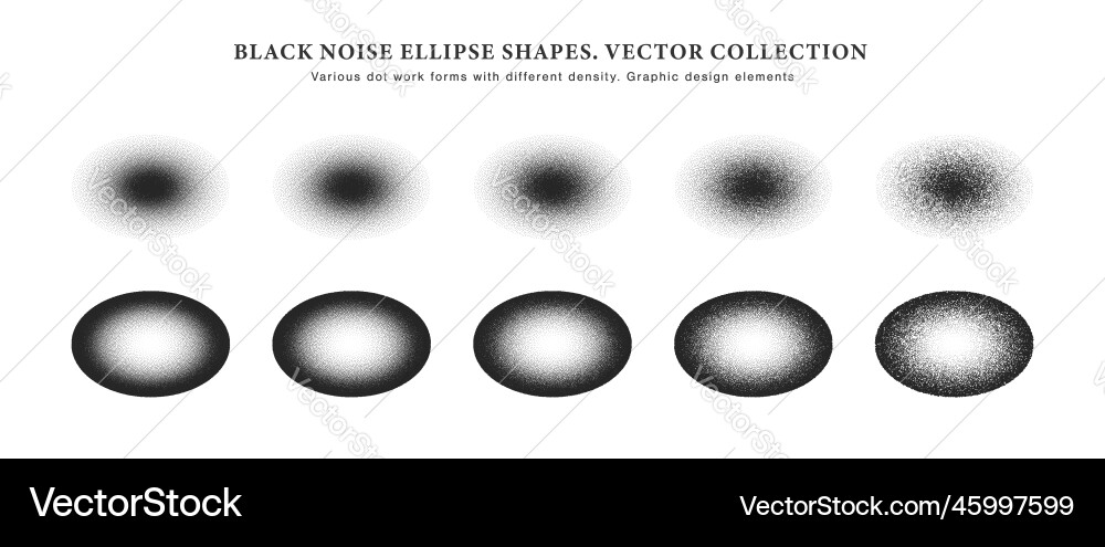 Different variations of hand drawn dot work oval Vector Image