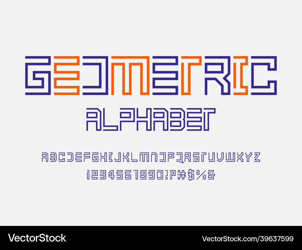 Geometric font Royalty Free Vector Image - VectorStock