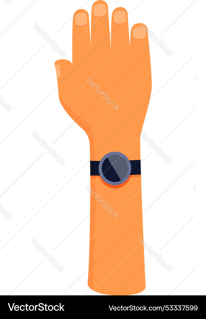 Hand wearing smart watch counting on fingers Vector Image