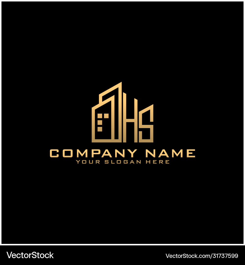 Hs letter logo icon design template elements Vector Image