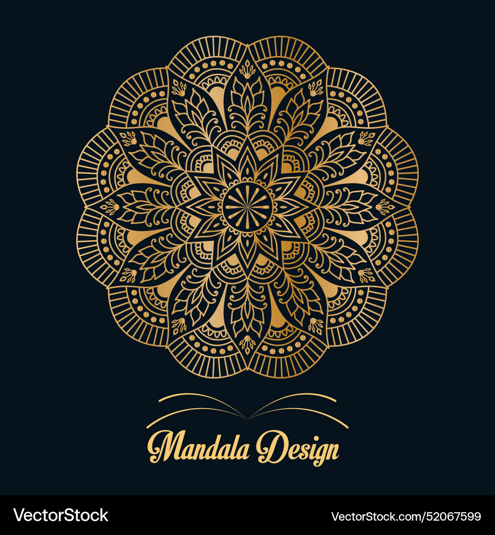 Mandala simple art design template Royalty Free Vector Image