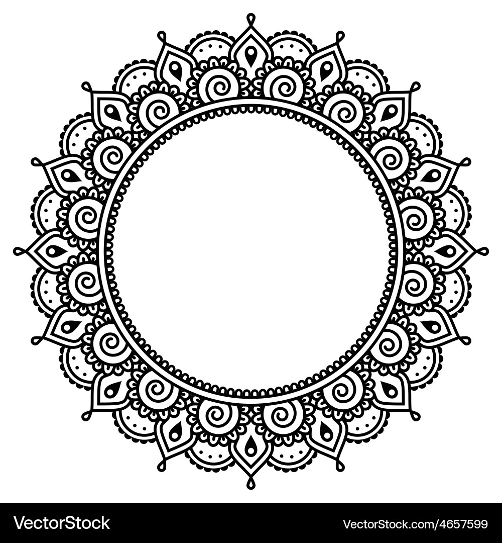 Mehndi indian henna tattoo round pattern Vector Image