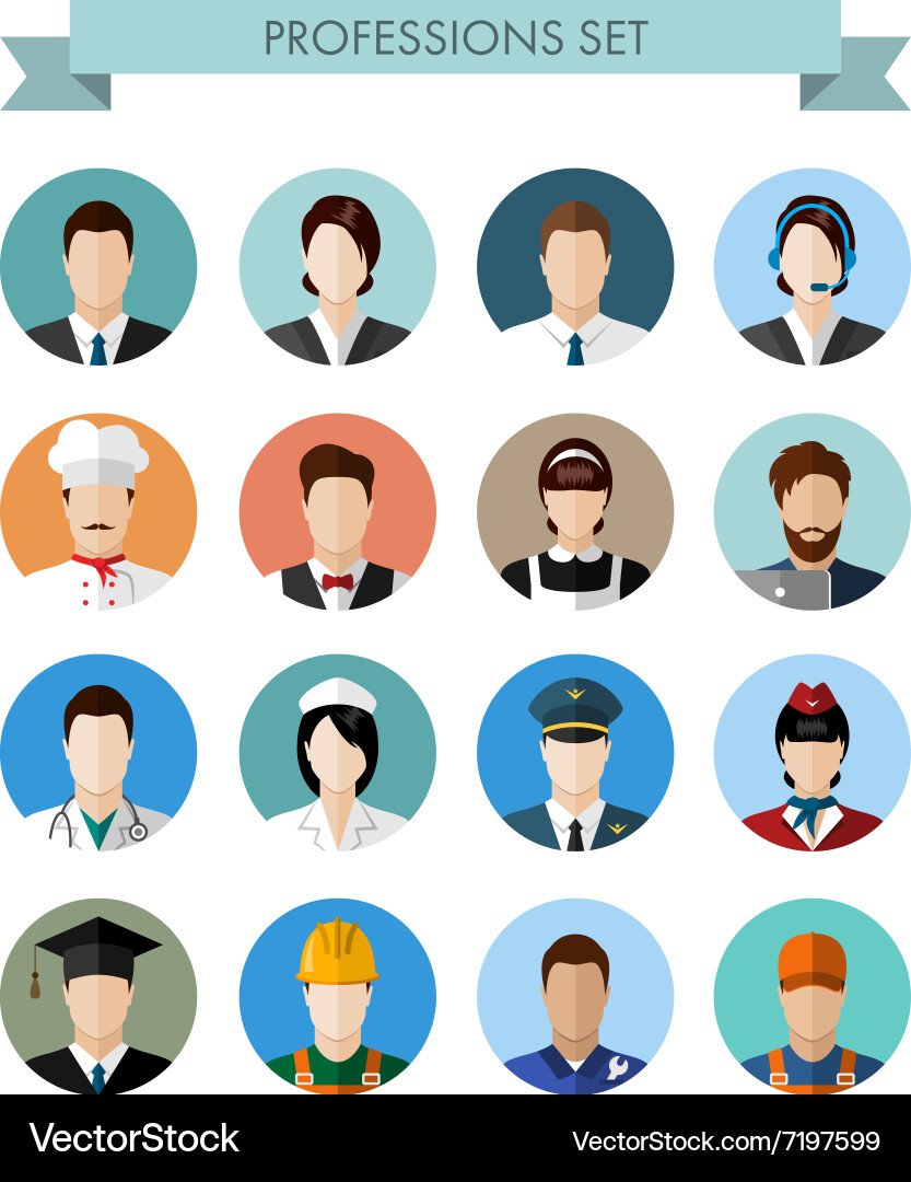 Professional Occupation Icons Royalty Free Vector Image