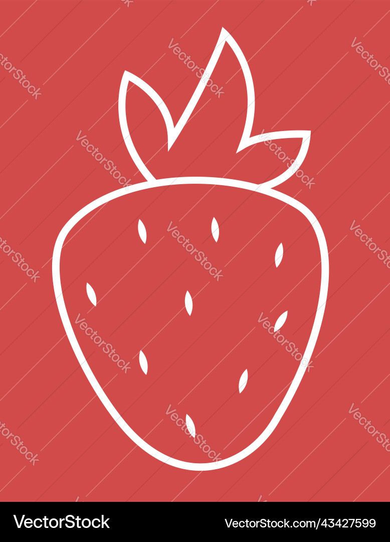 Strawberry front view Royalty Free Vector Image