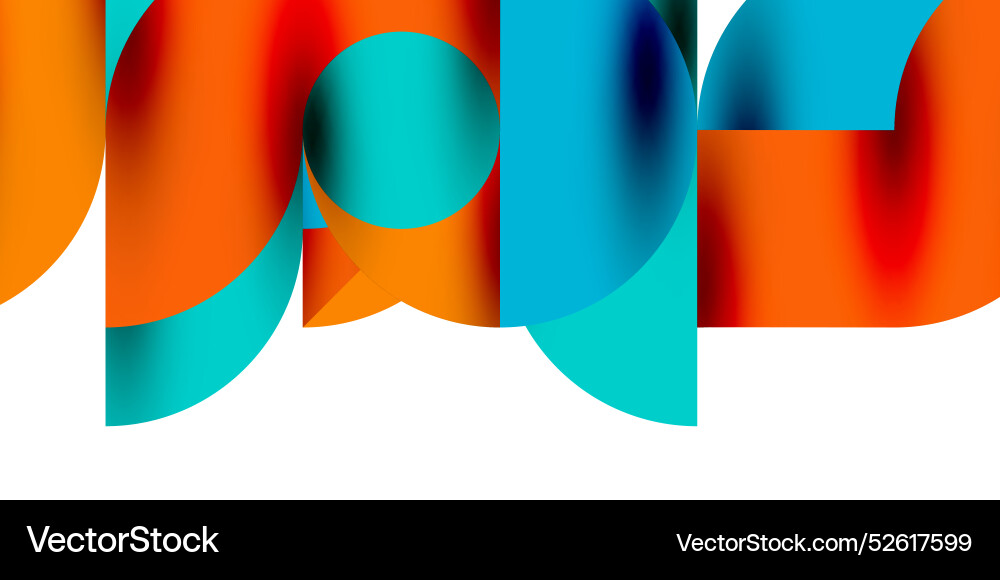 Tech minimal circular shapes geometric art Vector Image