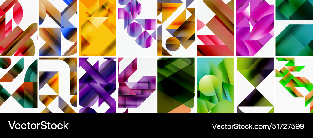 Triangles and circles abstract shapes templates Vector Image