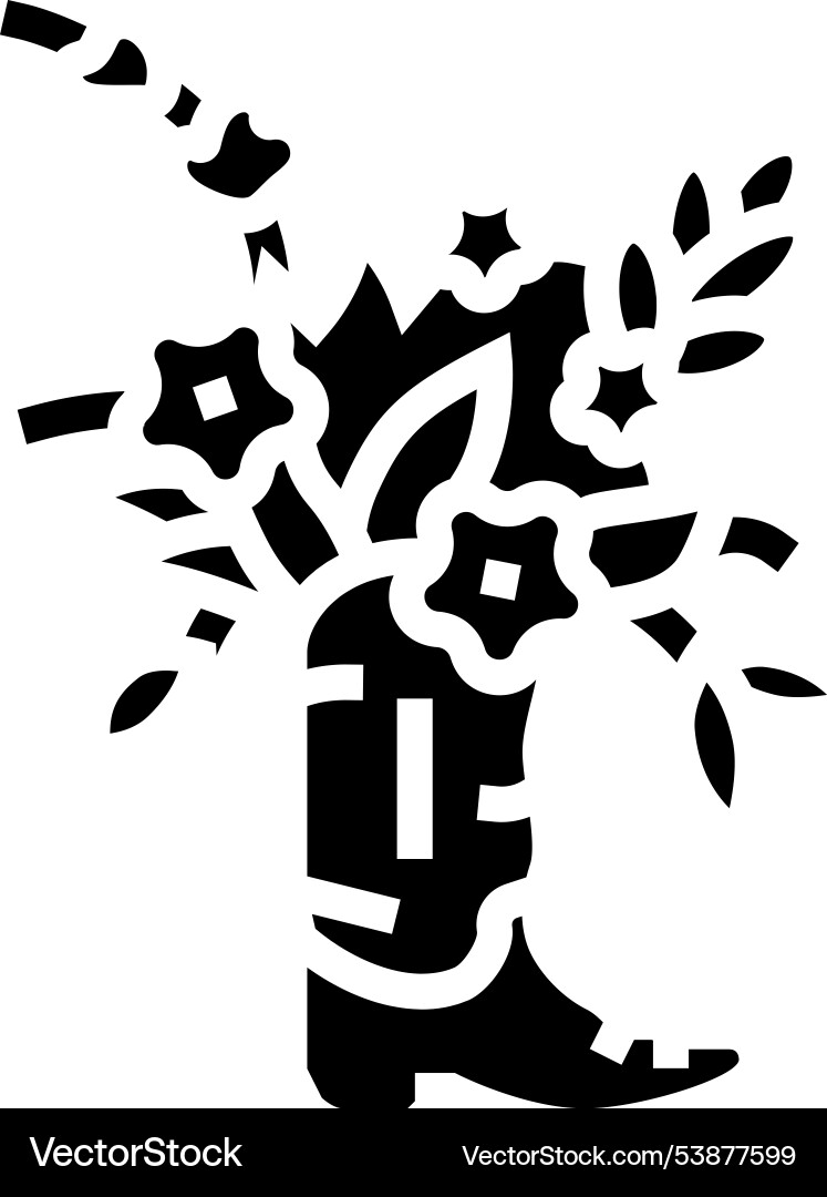 Western flower arrangement glyph icon Royalty Free Vector