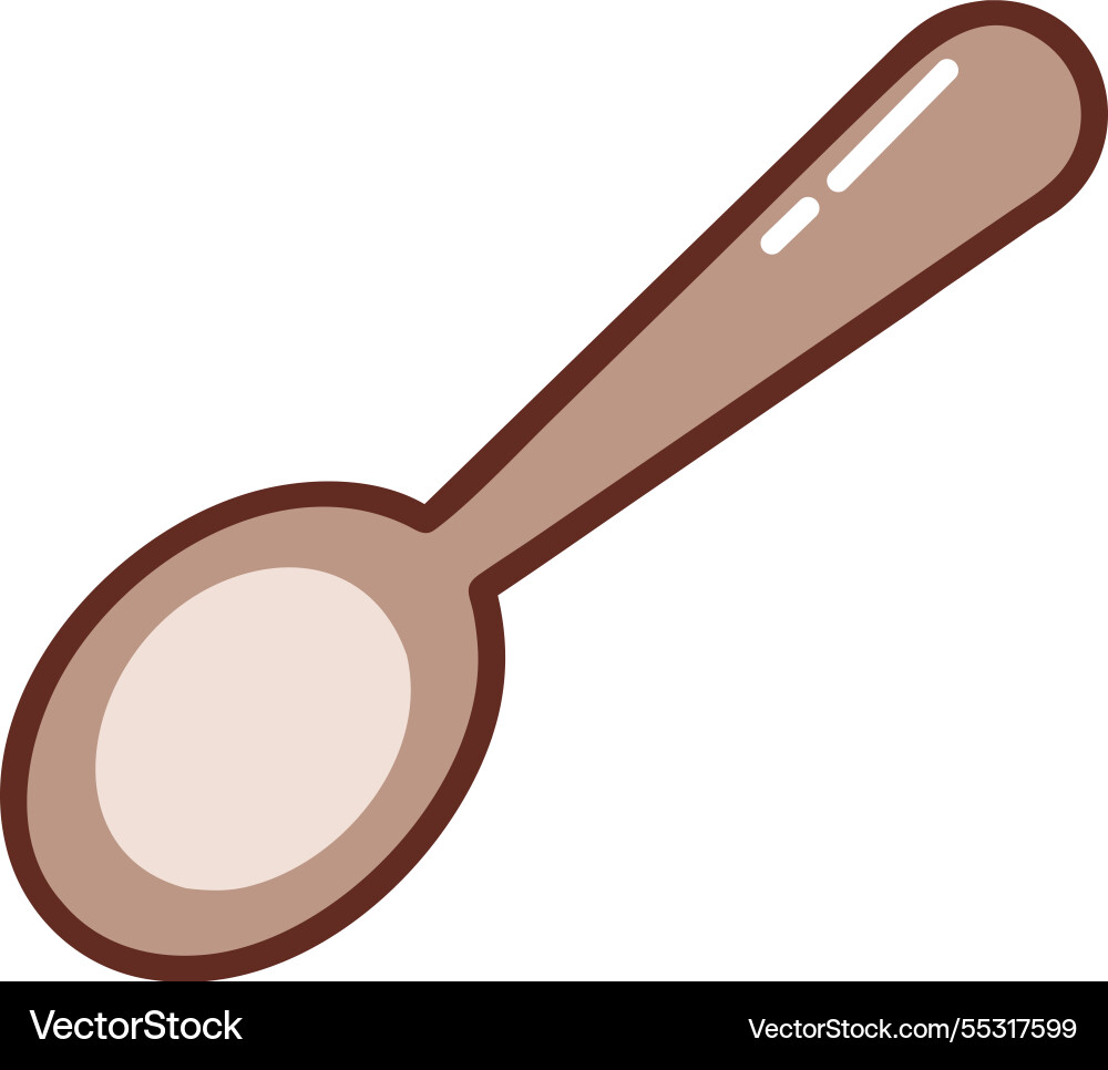 Wooden spoon utensil Royalty Free Vector Image