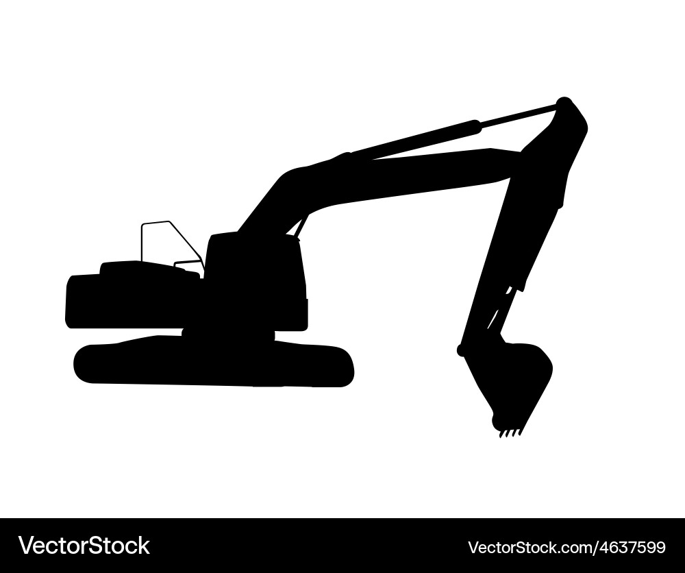 Working excavator isolated Royalty Free Vector Image