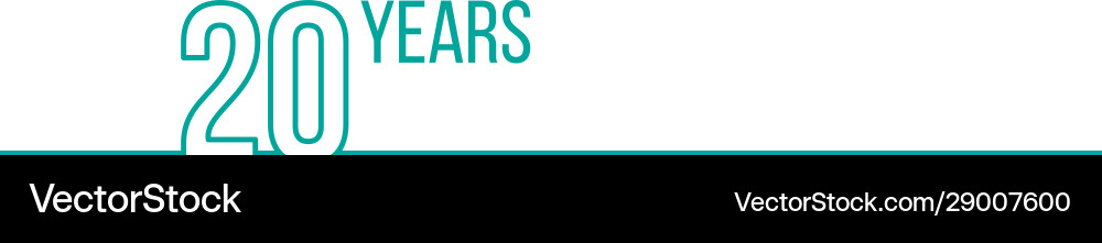 20 years anniversary or birthday linear outline Vector Image