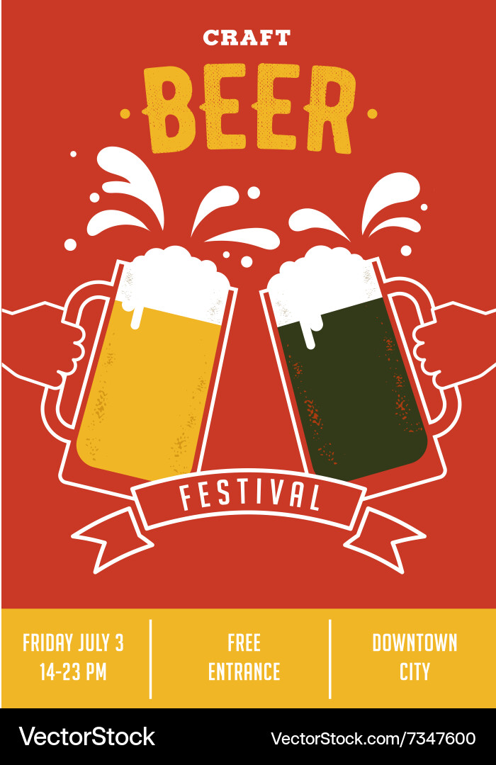 Beer festival event poster Royalty Free Vector Image