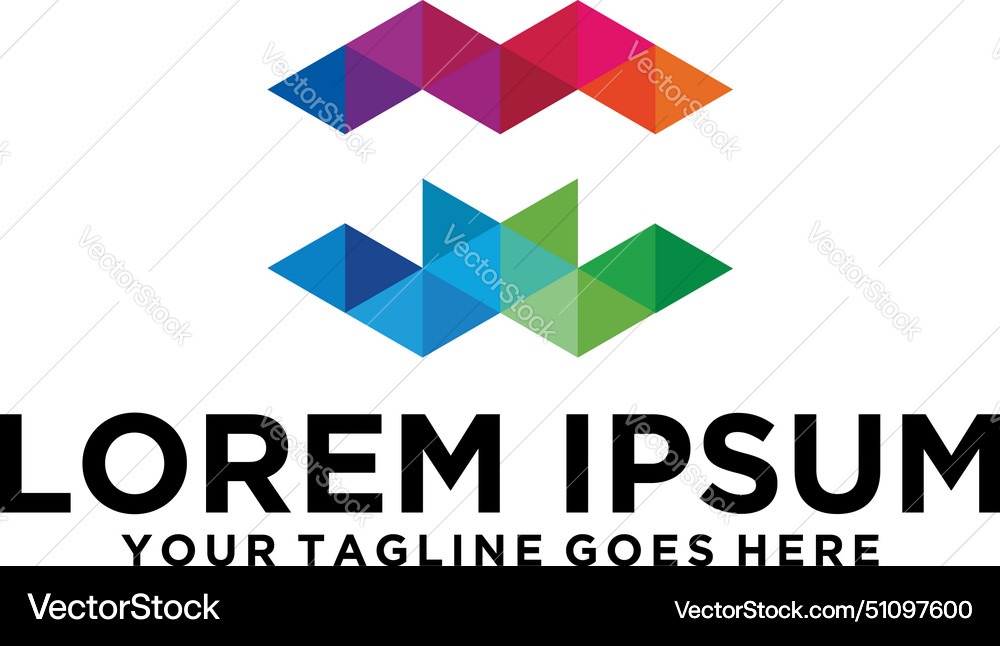 Colorful pixels m letter logo Royalty Free Vector Image