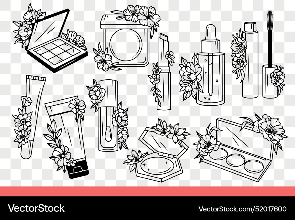 Cosmetics for makeup and skin care or creating Vector Image