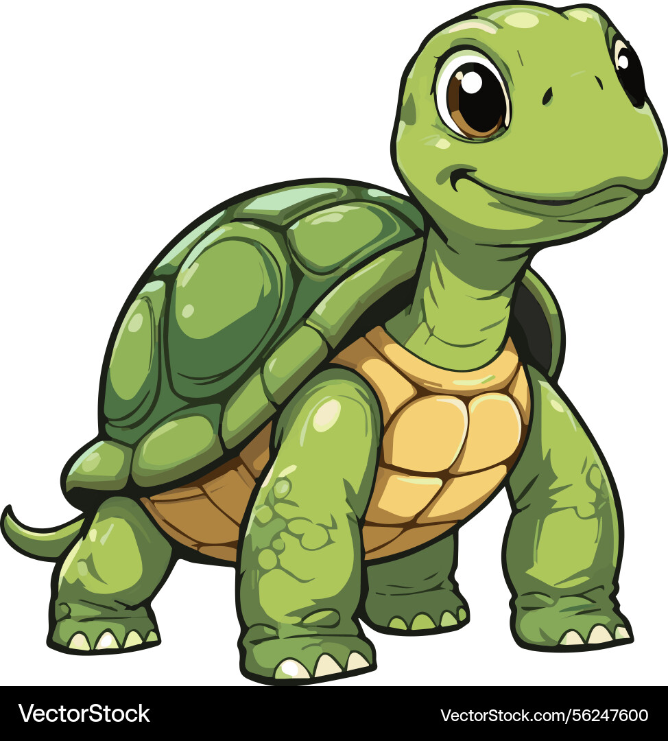Cute sea turtle cartoon Royalty Free Vector Image