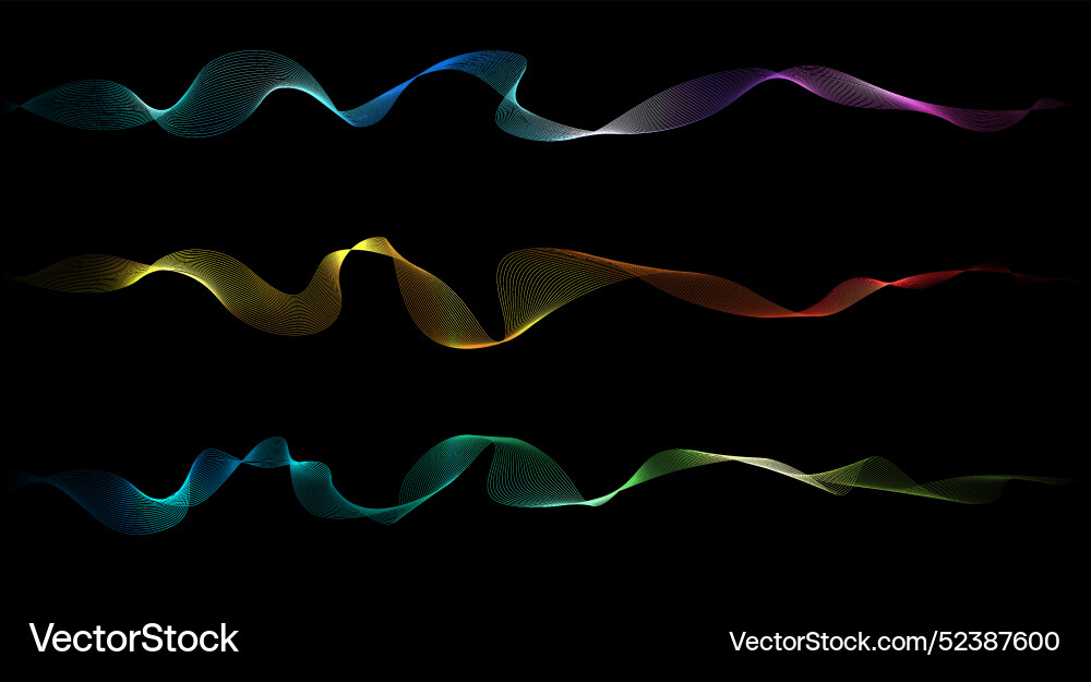 Digital equalizer sound wave set Royalty Free Vector Image