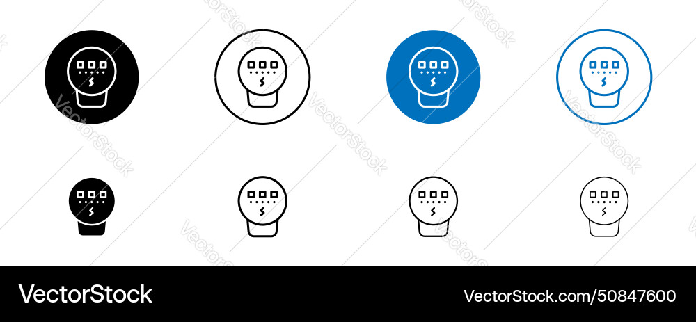 Electric meter icon set utility energy counter Vector Image