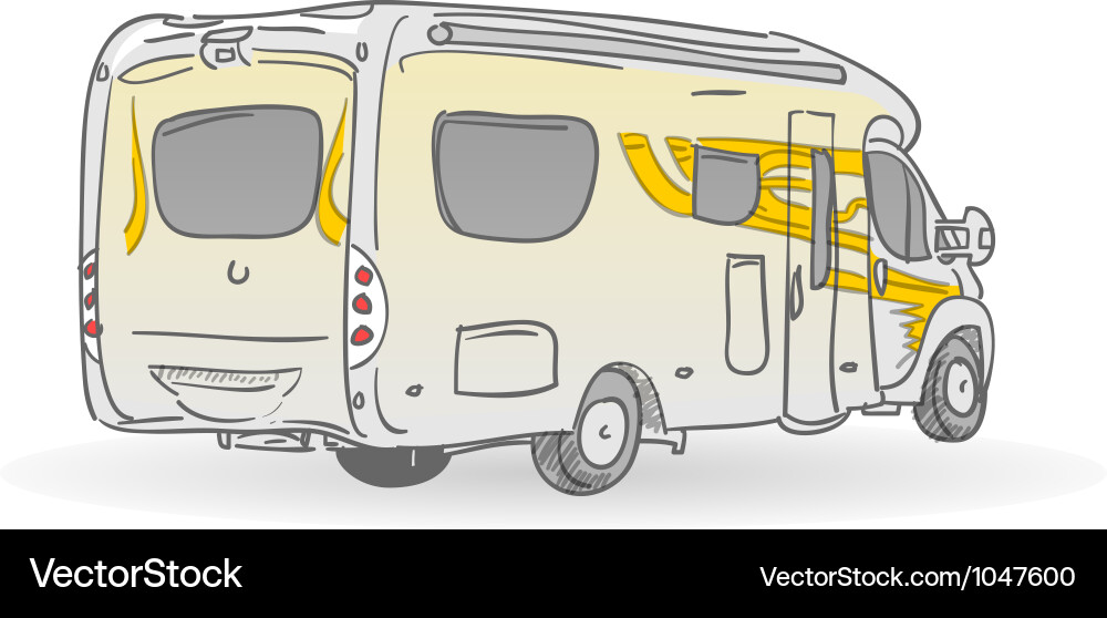 European RV Camper Van Royalty Free Vector Image